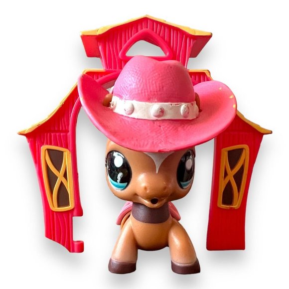 Hasbro | Toys | Littlest Pet Shop Brown Horse 3284 Blue Eye Pony Lps ...